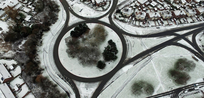 Warrington's first snowfall