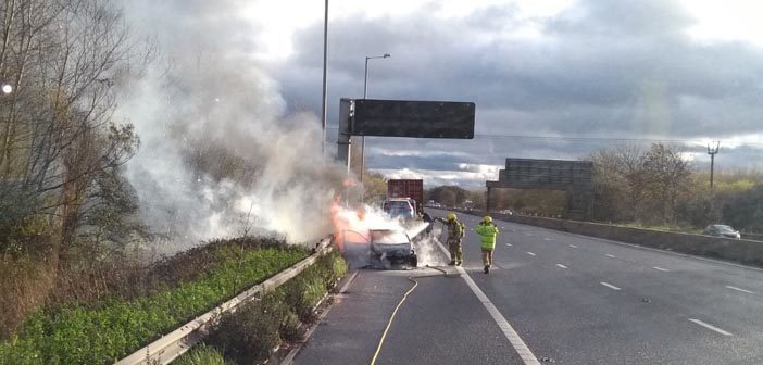 All lanes of M6 southbound re-opened following car fire