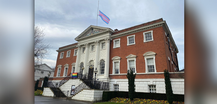 Town Hall flag flying at half-mast in memory of Brianna