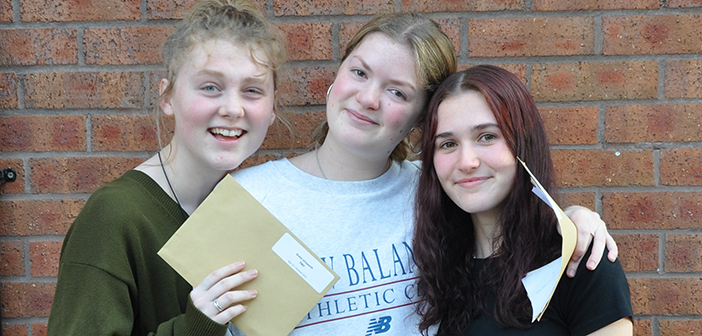 Students at Lymm High School celebrate "best ever" A Level results