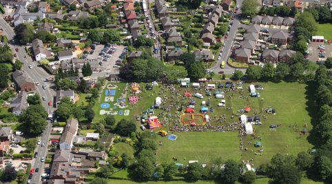 Bird's eye view of Croft Carnival - Warrington Worldwide