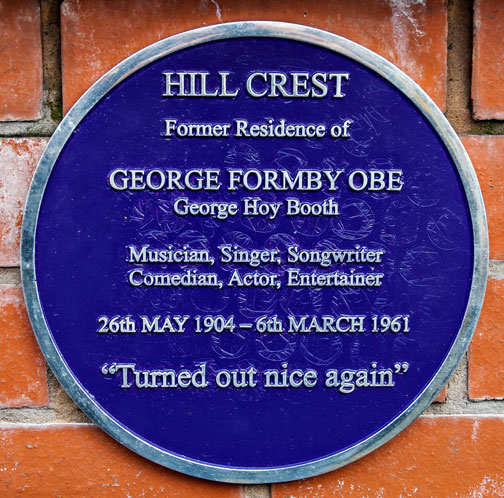 George Formby's former home flying the flag!